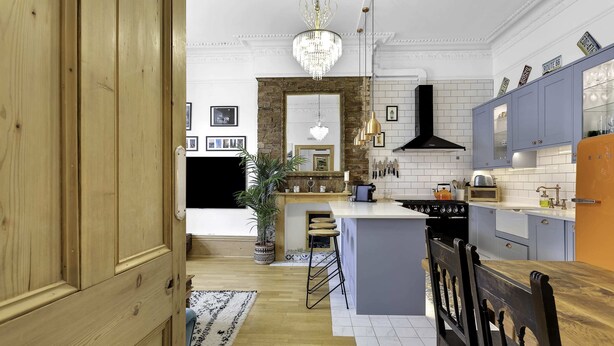 Apartamento Básico | Cozinha privada | Um frigorífico, um forno, uma placa de cozinha
