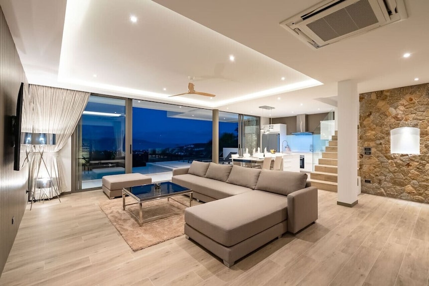 Architect-designed 4-bedroom Sea View Pool Villa In Bophut Hills With 13.5m Infinity Pool - Koh Samui