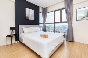 Apartamento luxo | Roupas de cama premium, individualmente decorados