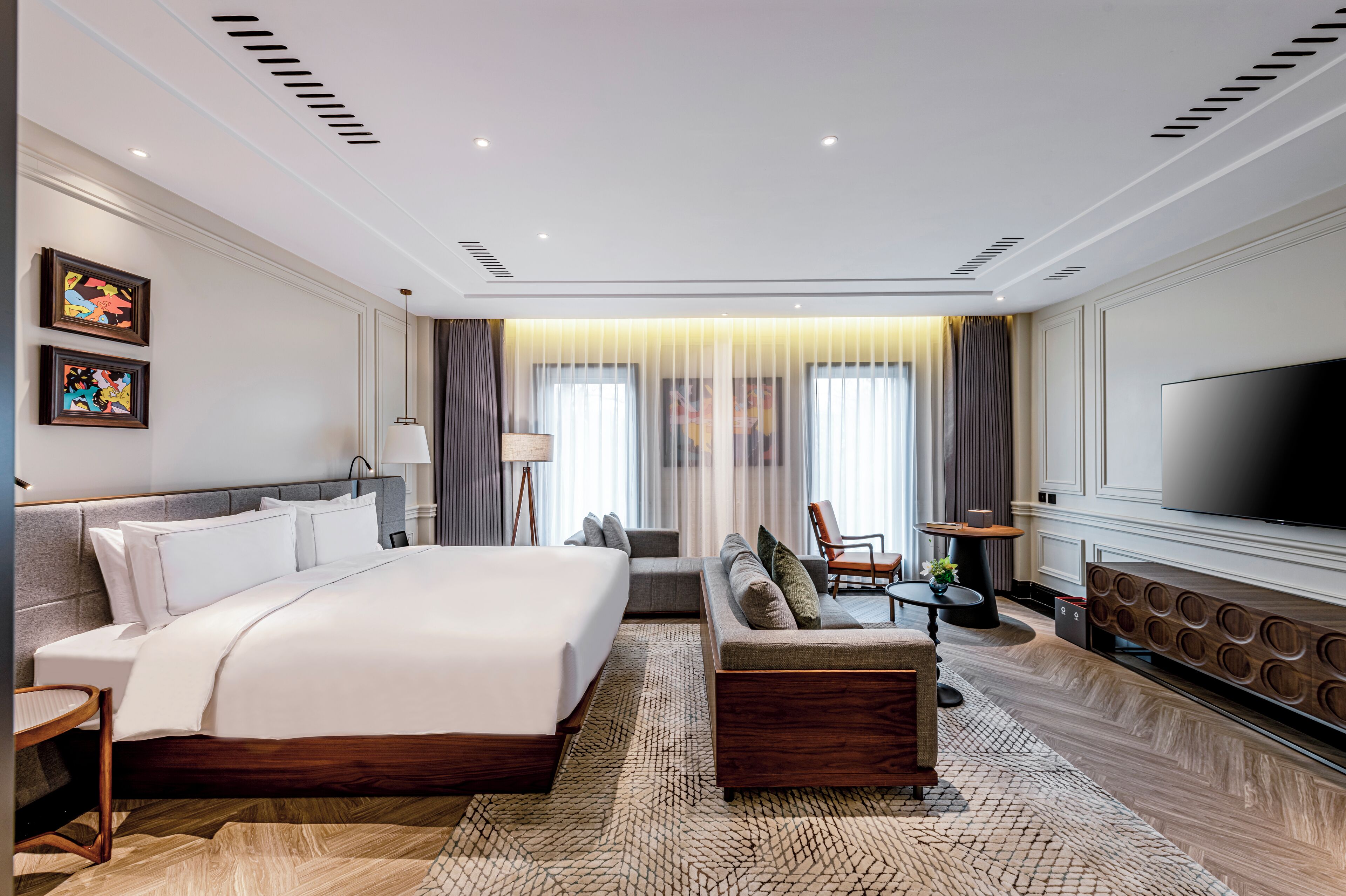 Quarto executivo | Roupas de cama premium, edredons de pluma