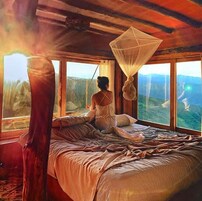 Quarto, vista para a montanha | Cortinas/cortinados opacos 