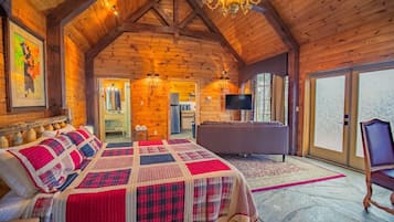 Cabana exclusivo, 1 cama King e sofá-cama, cozinha, vista para a montanha | 1 quarto, Wi-Fi de cortesia, roupa de cama