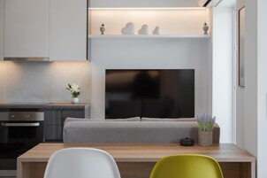 Apartamento de Luxo | 1 quarto, lençóis de algodão egípcio, roupa de alta qualidade 