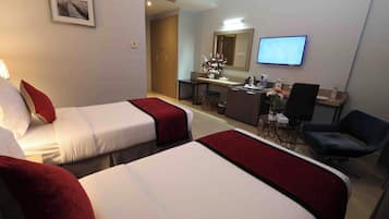 Quarto casal ou duplo clássico | 1 quarto, cofres nos quartos, espaço de trabalho para notebook