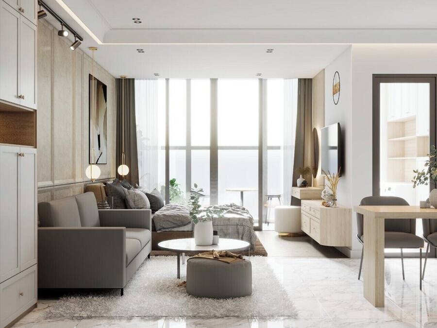 Apartamento de Luxo, 1 quarto, Vista para a cidade | Sala de estar | Televisor de ecrã plano de 55 polegadas com canais digitais