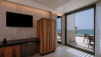 Quarto casal exclusivo, vista para o mar | 1 quarto, roupas de cama de algodão egípcio, roupas de cama premium