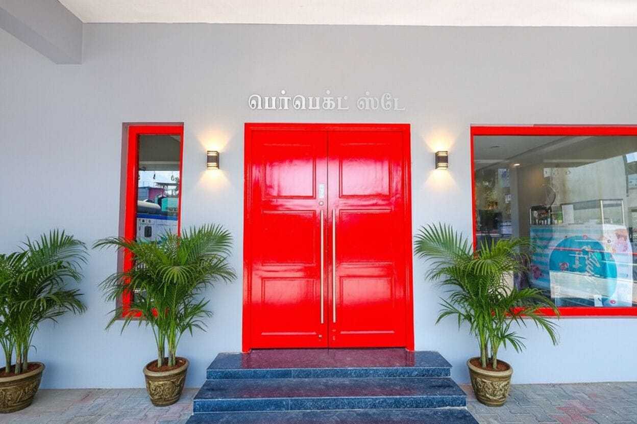 Entrada do alojamento