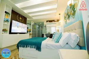 Apartamento Comfort em Condomínio Fechado, 1 quarto, cozinha, Vista para a cidade | 1 quarto, com decoração personalizada, com mobília individualizada 