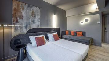 Quarto triplo superior, 3 camas de solteiro, vista para o parque | 1 quarto, roupas de cama de algodão egípcio, roupas de cama premium