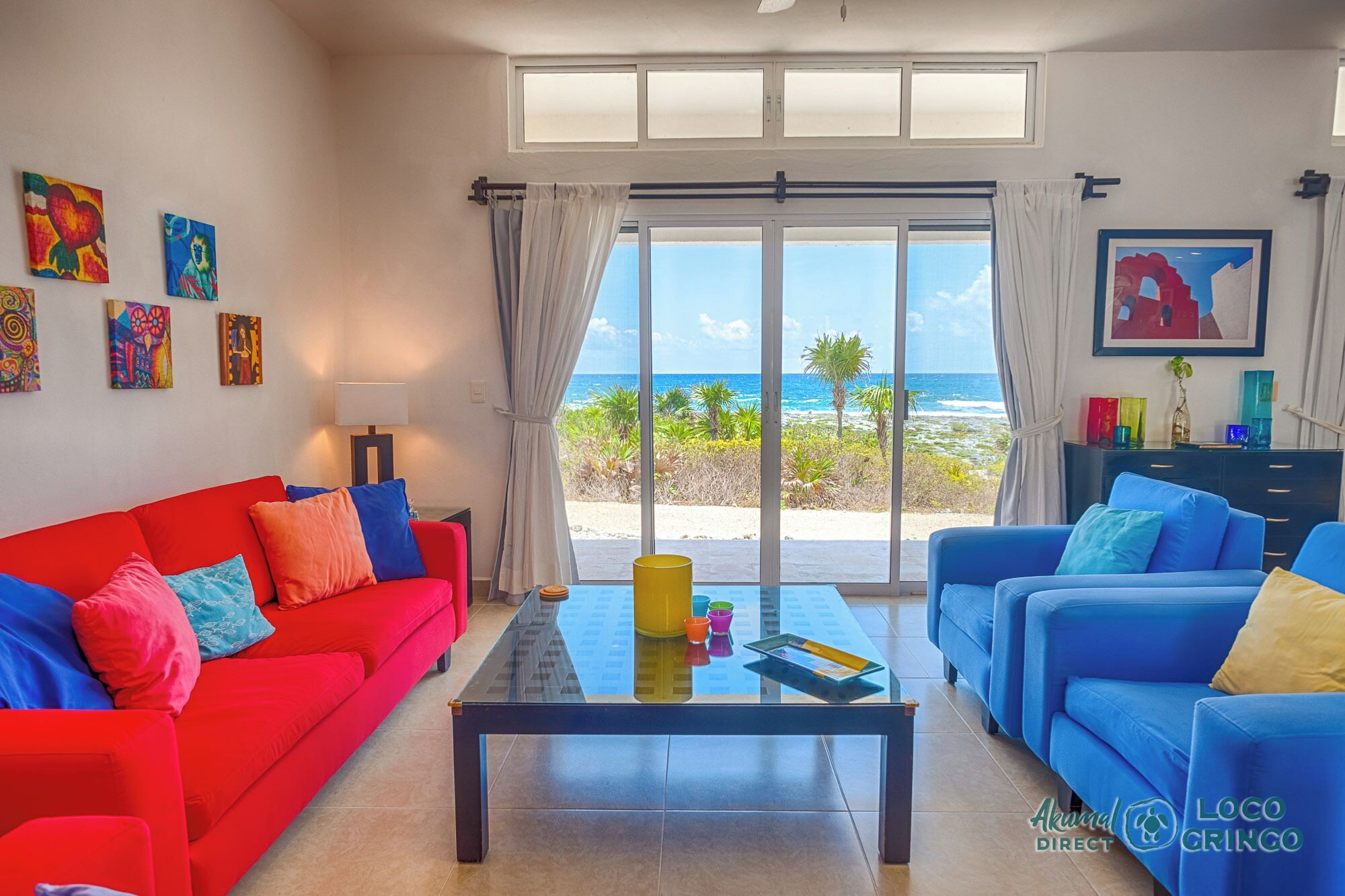 Vibrant And Colorful Ocean Side Villa With Pool, Ac And Much More! - Akumal