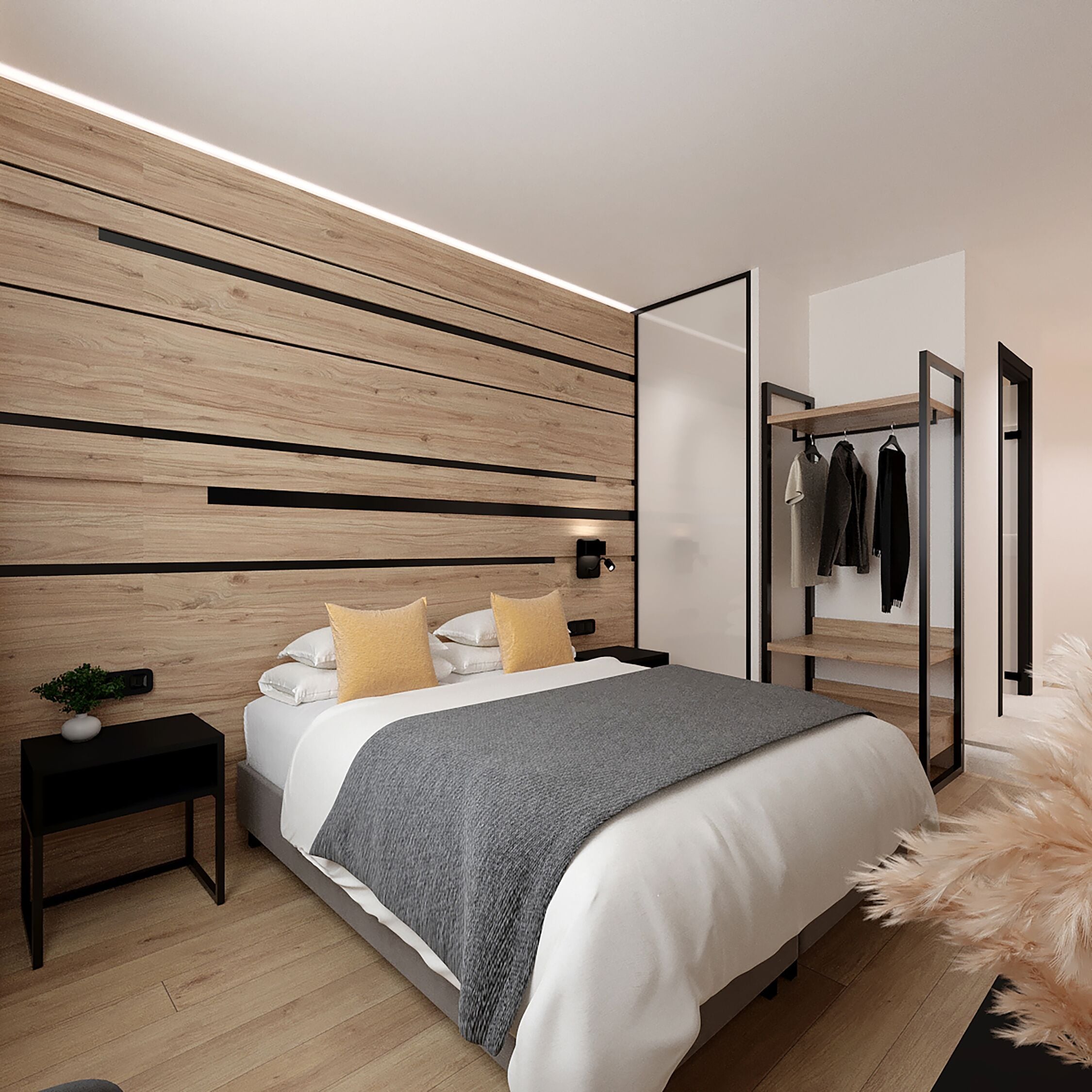 Quarto Design, 2 camas individuais, ar condicionado, Vista para a cidade | Quartos insonorizados, Wi-fi grátis, roupa de cama fornecida 