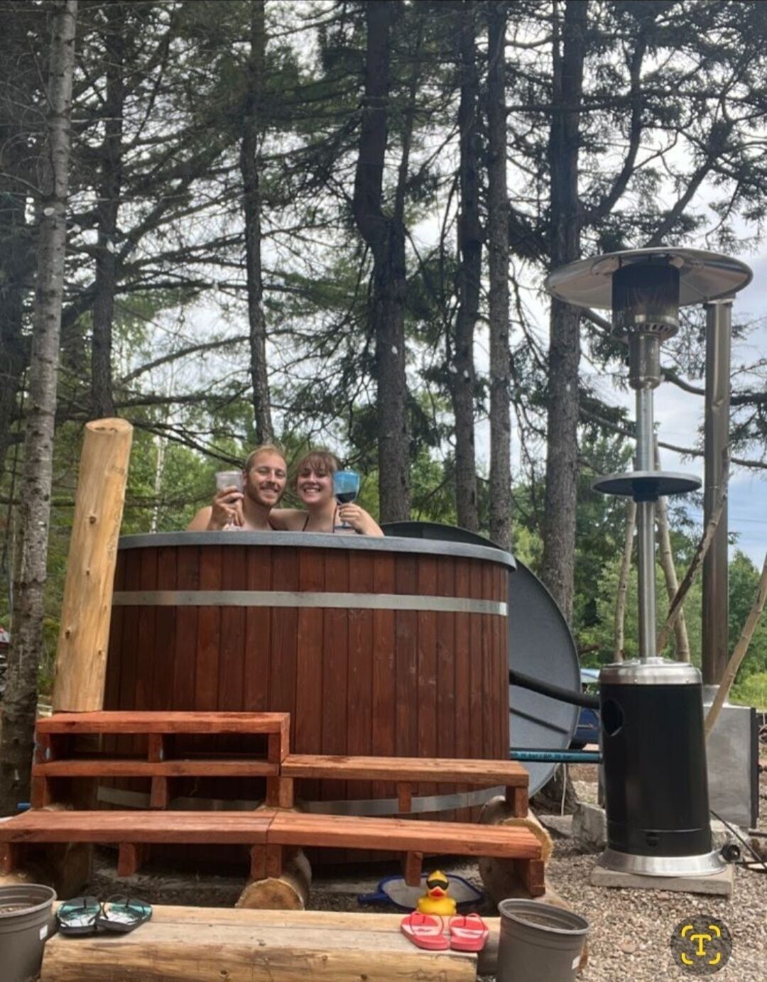 26ft Geodesic Dome nestled in the trees with hot tub and Grand Lake ...