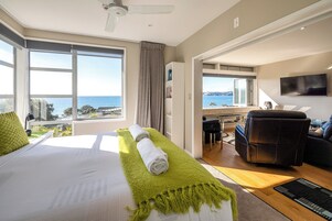 Apartamento Comfort, vista para o oceano | 2 quartos, lençóis de algodão egípcio, roupa de alta qualidade 