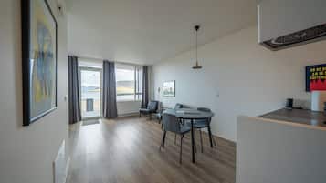 Apartamento Standard, 1 quarto, vista para o mar | Sala de estar
