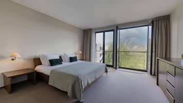 Penthouse de Luxo, 1 cama king-size, casa de banho privativa | 1 quarto, lençóis de algodão egípcio, roupa de alta qualidade