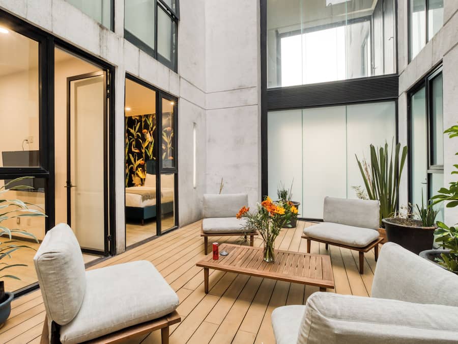 Apartamento conforto | Terraço/pátio