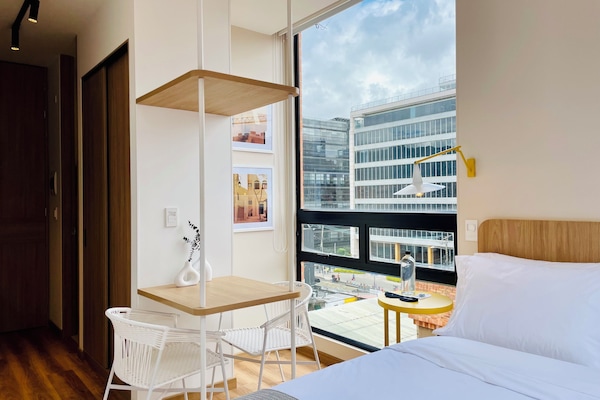 Apartamento (512) | 1 quarto, roupas de cama premium, ferros/tábuas de passar roupa