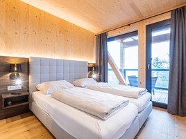 Chalé | 4 quartos, roupa de cama