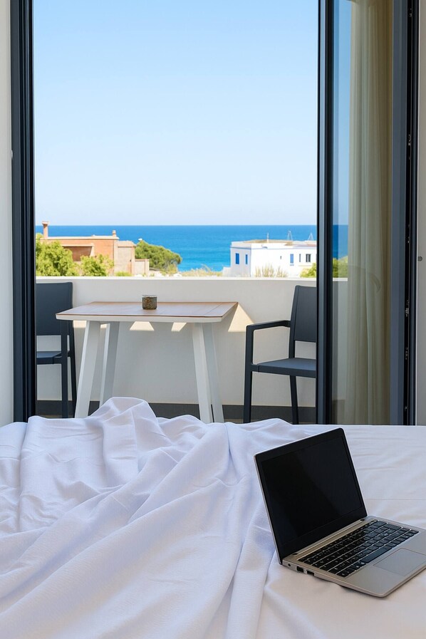 Duplex, vista para a praia | 1 quarto, Wi-Fi de cortesia, roupa de cama