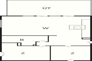 Planta baixa com áreas identificadas: 'ÜT', 'W', 'B' e 'Z'.