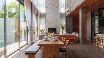 Villa de Luxo, 3 quartos, piscina privativa | Sala de jantar