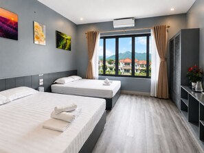 Quarto Duplo Familiar, vista para o jardim | Cortinas/cortinados opacos, quartos insonorizados 
