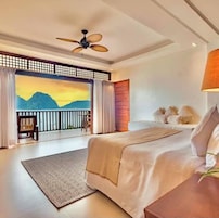 Quarto Duplo Familiar, varanda, vista para o oceano | Ferro/tábua de engomar