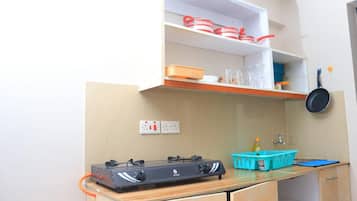 Apartamento | Cozinha privada | Geladeira, micro-ondas, chaleira elétrica