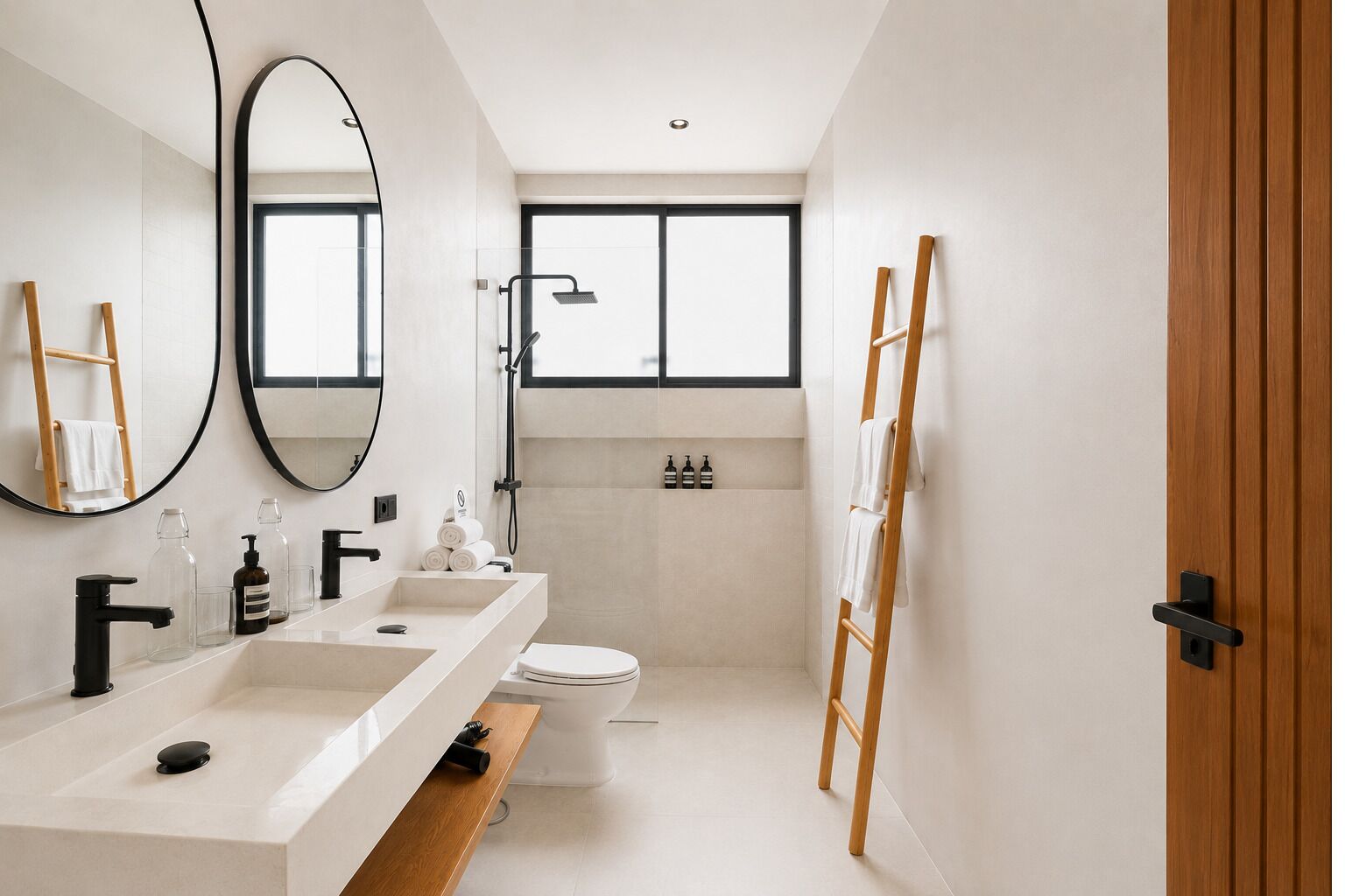 Vila superluxo, 3 quartos, piscina particular | Banheiro | Chuveiro, produtos de toalete grátis, secador de cabelo, chinelos