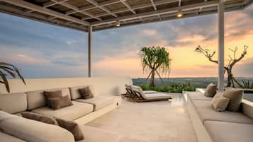 Villa de Luxo, 3 quartos, sauna, vista para a piscina | Lanai (alpendre havaiano)
