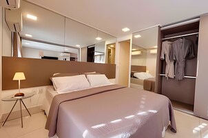 Apartamento Deluxe, 1 quarto | Roupa hipoalergénica, Wi-fi grátis, roupa de cama fornecida