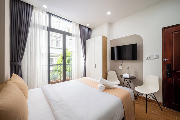 Estúdio Deluxe, Vista para a cidade | Wi-fi grátis, roupa de cama fornecida