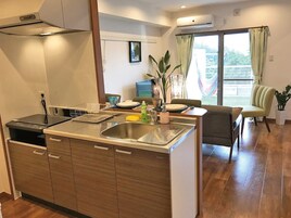 Apartamento Superior, não fumadores, terraço (2 Bed Room) | Cozinha privada | Minifrigorífico, um micro-ondas, uma chaleira elétrica 