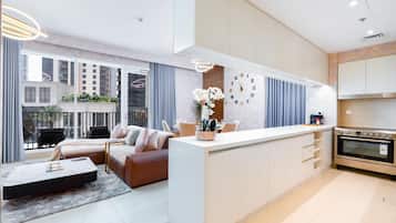 Apartamento de Luxo, 3 quartos, Vista para a cidade | Sala