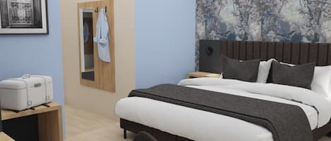 Quarto Duplo Design, 1 cama king-size, não fumadores, casa de banho privativa | Cofre no quarto, com decoração personalizada