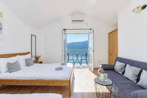 Estúdio Panorâmico, vista para o mar | Roupa hipoalergénica, cortinas/cortinados opacos, quartos insonorizados 