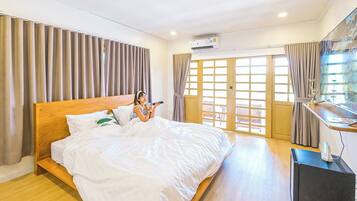 Quarto Deluxe, varanda (Terrace) | Roupa de cama fornecida