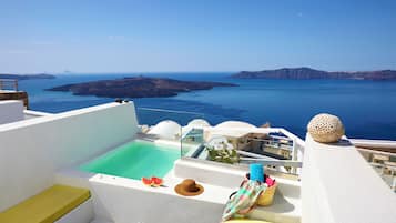 Suite Lua de Mel, banheira de hidromassagem grande, vista para o mar | Vista do quarto