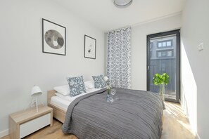 Apartamento, 1 quarto, varanda | 1 quarto, roupa de cama fornecida 