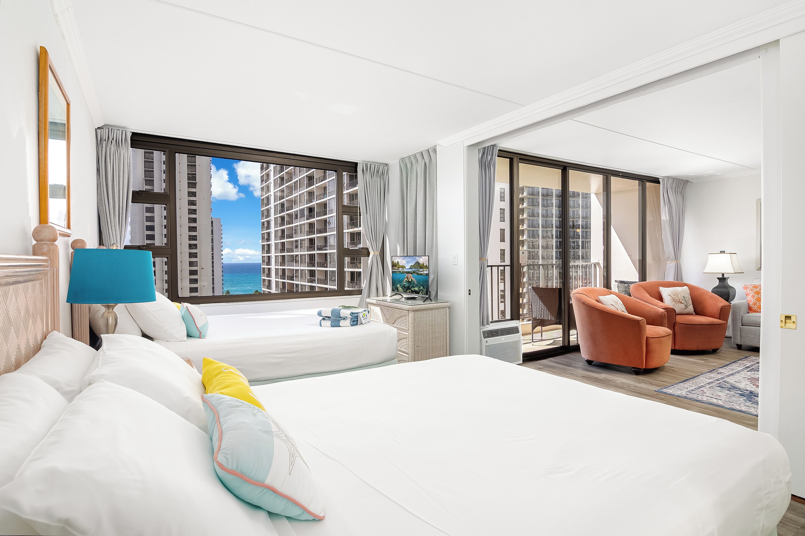 Apartamento em Condomínio Fechado, 1 quarto, varanda, vista para o oceano (0184) | 1 quarto, roupa de alta qualidade, com decoração personalizada 