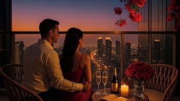 Apartamento Deluxe, varanda, Vista para a cidade | Terraço/pátio interior