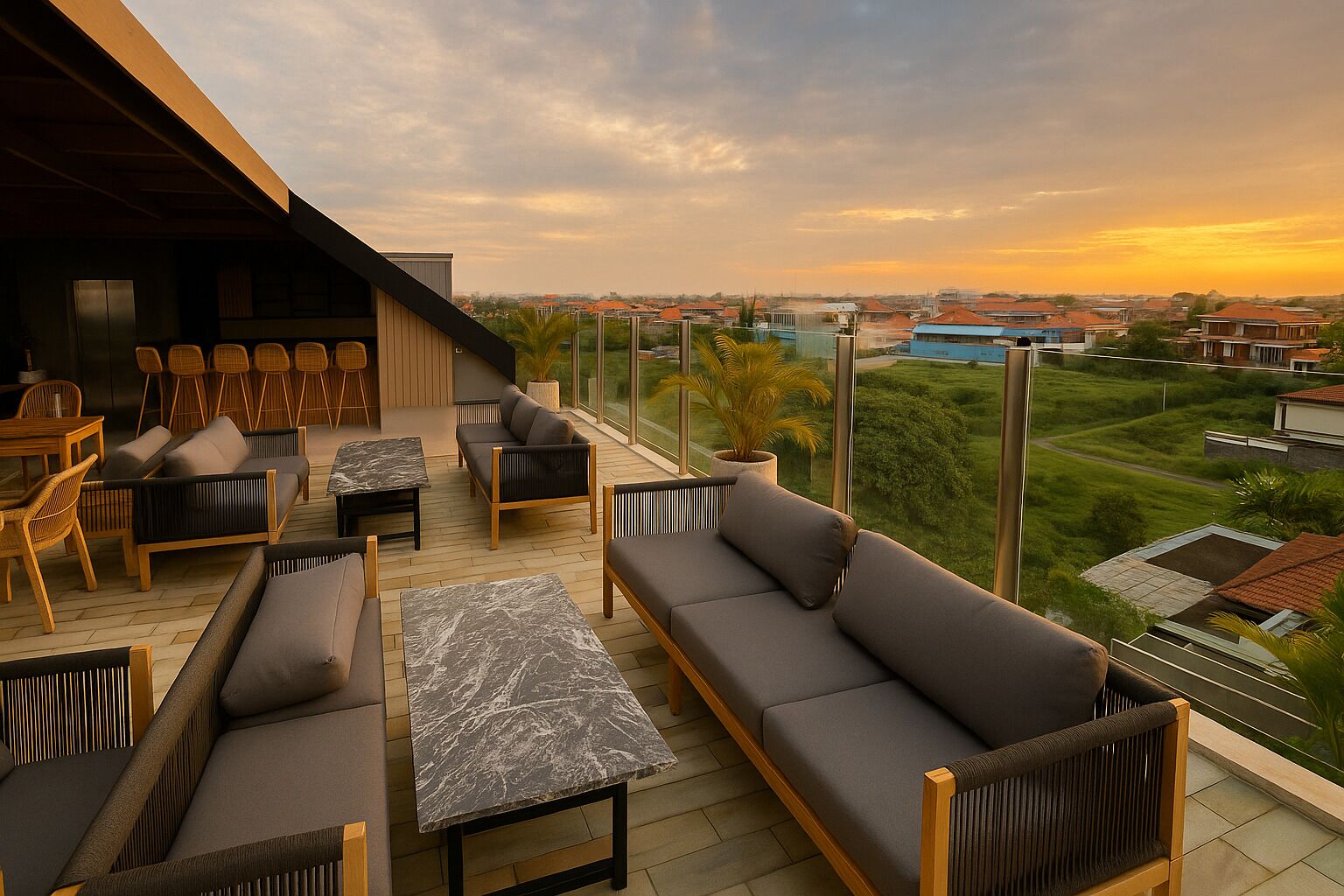 Terraço no piso superior