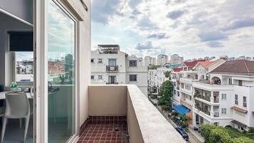 Apartamento Panorâmico, 2 quartos, Vista para a cidade, na torre | Varanda