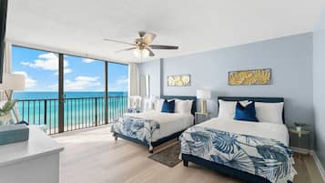 Apartamento em Condomínio Fechado, vista para a praia | 1 quarto, camas desdobráveis, Wi-fi grátis, roupa de cama fornecida