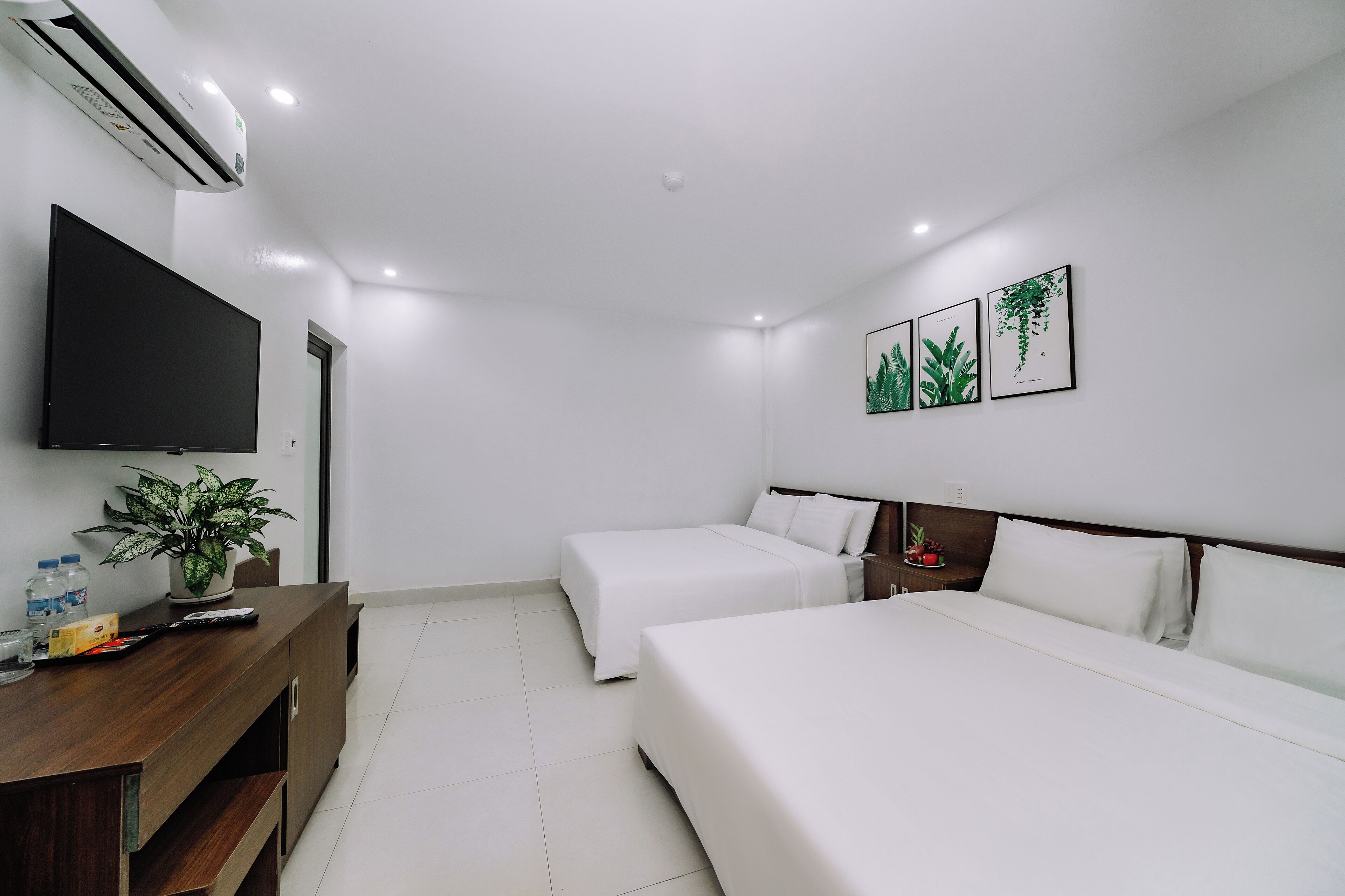 Quarto Duplo ou Twin Familiar, vista para a montanha | Roupa de alta qualidade, camas de colchão pillowtop 