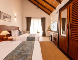 Roupa hipoalergénica, minibar, cofre no quarto, secretária