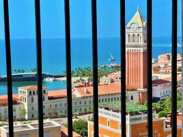 Apartamento standard, 1 cama King, vista para a praia | Sacada