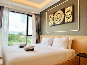 Apartamento, 1 quarto | Cofres nos quartos, quartos à prova de som, Wi-Fi de cortesia