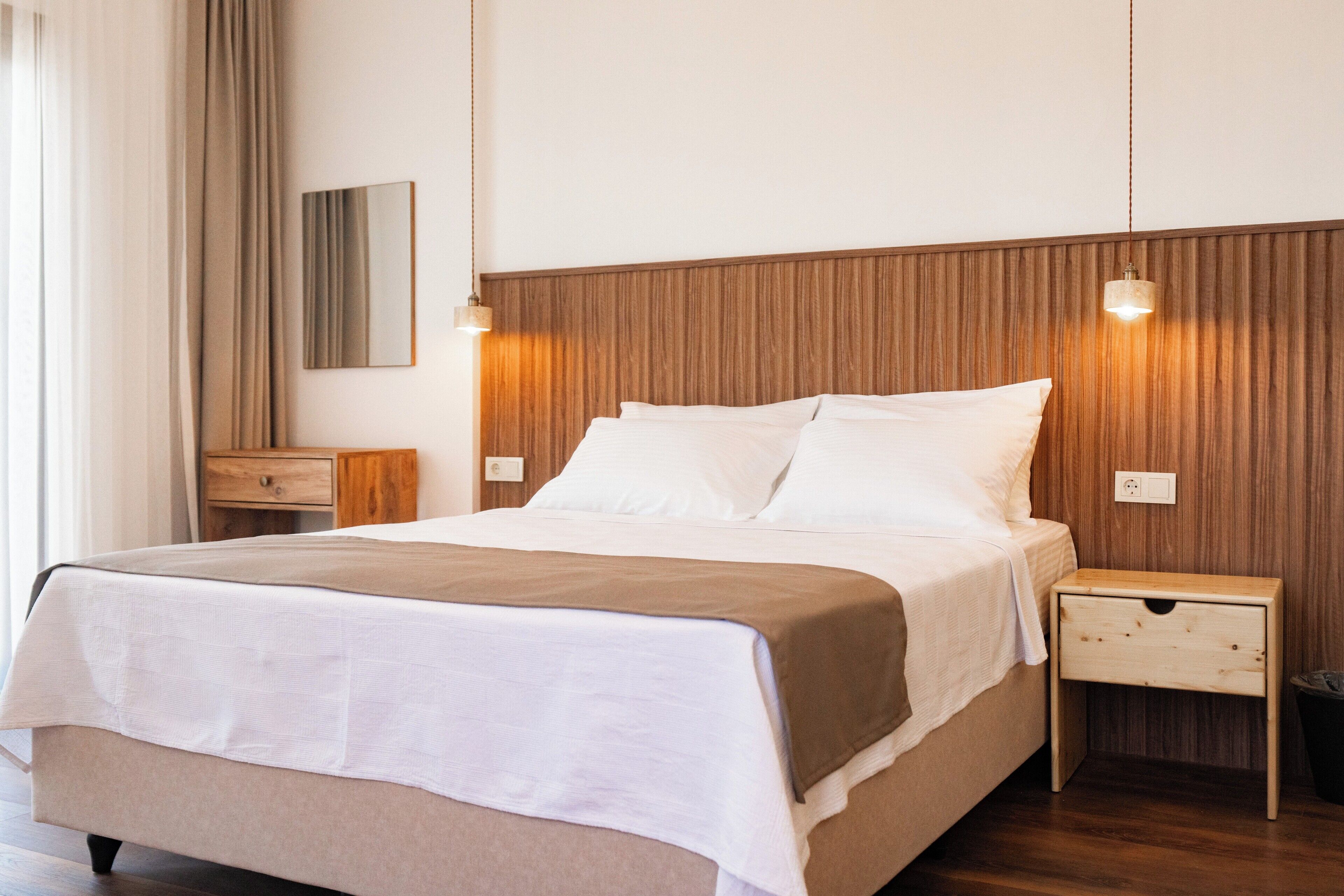 Quarto triplo superluxo, vista para o mar | Roupas de cama de algodão egípcio, roupas de cama premium