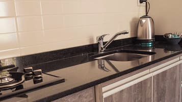 Apartamento standard | Cozinha privada | Geladeira, toalhas de papel